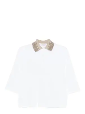 Brunello Cucinelli Embellished Collar Polo T-shirt - Multicolor