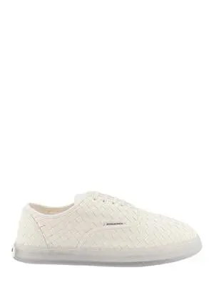 Bottega Veneta BOTTEGA VENETA Serena Leather Woven Effect Sneakers Multicolor