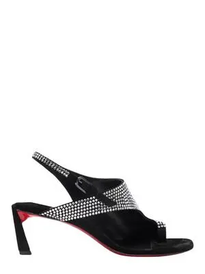 CHRISTIAN LOUBOUTIN Embellished Slingback Sandals - Black