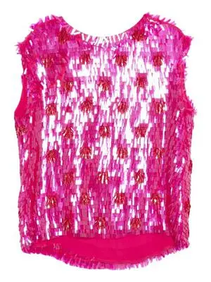 Dries Van Noten DRIES VAN NOTEN Sleeveless Embellished Silk Top Multicolor