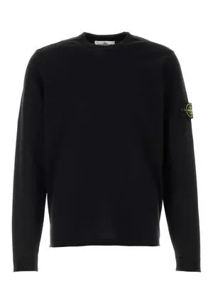 Stone Island Cotton Crew Neck Sweater - Black
