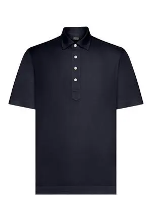 Zegna Zegna Men Silk And Cotton Knitted Polo Shirt Multicolor