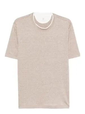 Brunello Cucinelli T-shirt With Faux-layering - Multicolor