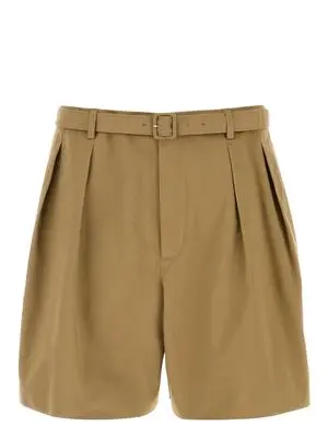 Saint Laurent Beige Cotton Drill Bermuda Shorts - Brown