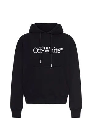Off-White Logo Print Cotton Hoodie - Black