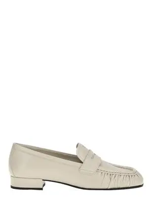 Prada Calf Leather Loafers - Cream