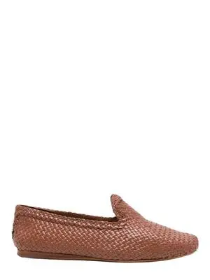 Dragon Diffusion Woven Leather Loafers - Brown