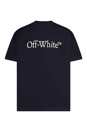 Off-White Crew Neck T-shirt With Print - Black