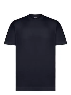 Zegna Crew Neck T-shirt In Silk Blend - Multicolor