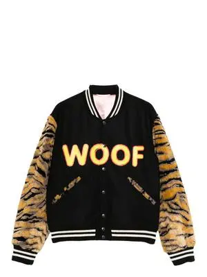 Kenzo Tiger Print Sleeve Bomber Jacket - Black
