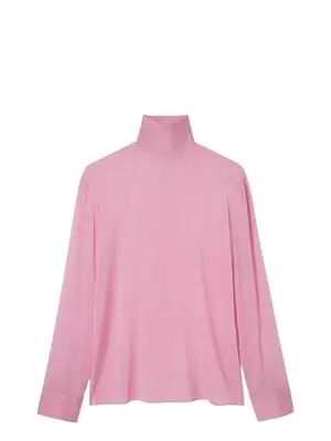 Gucci Silk Stretch Chiffon High Neck Top - Multicolor