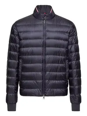 Moncler Rigel Short Down Jacket With Tricolor Trim - Blue