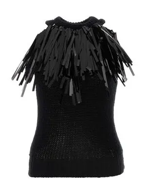 JIL SANDER JIL SANDER Stretch Cotton Top With Fringe Detail