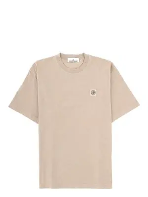 Stone Island Stone Island Men T-Shirt With Logo Patch Cream
