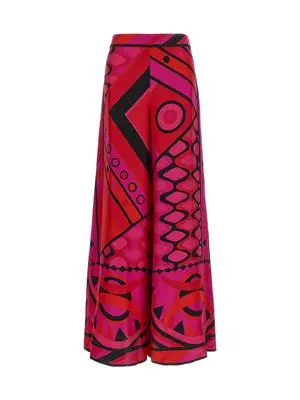 Emilio Pucci Vivara Print Silk Palazzo Pants - Pink