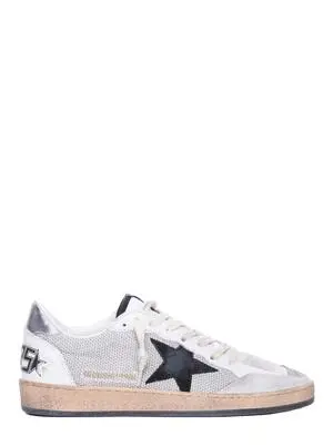 GOLDEN GOOSE GOLDEN GOOSE Ball Star Low-Top Lace-Up Sneakers With Foil Star Detail Gray