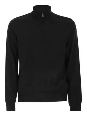 BOSS BOSS Virgin Wool Jumper With Zip Collar