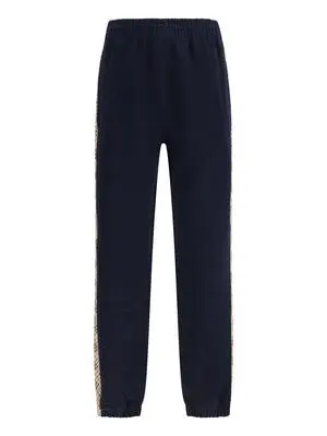 Burberry Jogging Pants Feature Signature Check Tape Along The Sides - Blue