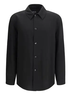 Giorgio Armani Chevron Viscose Twill Shirt - Black
