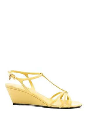 Prada Prada Women Patent Leather Wedge Sandal Prada Yellow