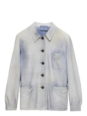 PRADA Prada Suede Distressed Shirt Jacket