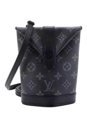LOUIS VUITTON Monogram Eclipse Canvas Envelope Pouch Shoulder Bag - Black