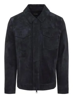 YVES SALOMON Calf Leather Jacket - Blue