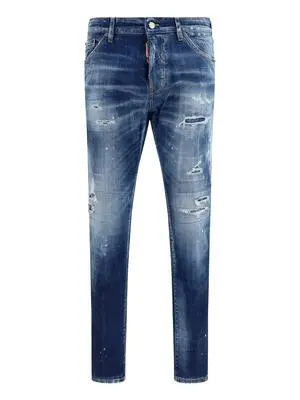 Dsquared2 Teddy Slim Fit Distressed Jeans - Blue