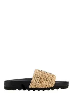 Stella McCartney Raffia Sliders - Brown