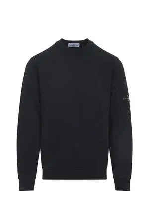 Stone Island Stone Island Cotton Sweatshirt With Logo Patch Blue
