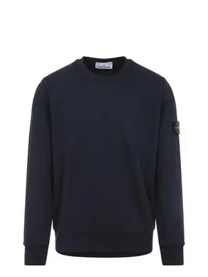 Stone Island Stone Island Cotton Sweatshirt With Logo Patch Blue
