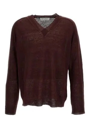 OUR LEGACY OUR LEGACY V-Neck Linen-Blend Sweater
