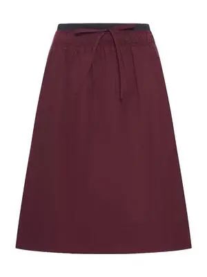 Prada Cotton Poplin Midi Skirt With Drawstring Waist - Multicolor