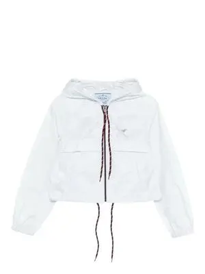 Prada Re-nylon Cropped Jacket With Drawstring Hood - Multicolor