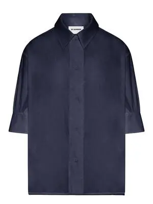 JIL SANDER JIL SANDER Semi-Transparent Cotton Shirt Multicolor