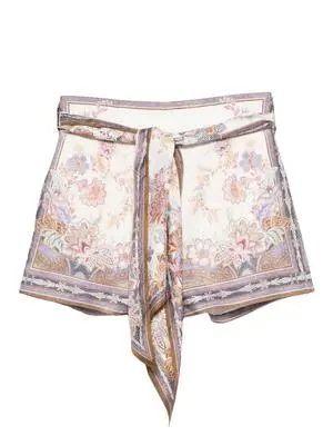 Zimmermann Luna Linen Shorts - Multicolor