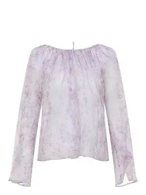 Alberta Ferretti Printed Organza Blouse - Multicolor