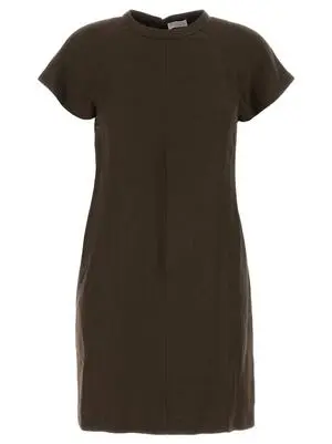 Brunello Cucinelli BRUNELLO CUCINELLI Linen Blend T-Shirt Dress Multicolor