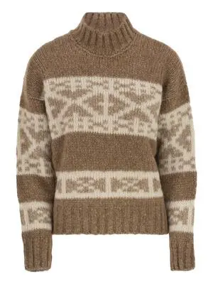 PESERICO Peserico Alpaca, Cotton, And Wool Knitwear With Geometric Pattern