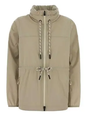 Moncler Moncler Grenoble Cappuccino Stretch Nylon Soulare Windbreaker Brown