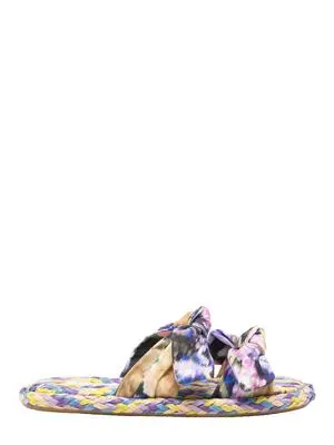 Zimmermann ZIMMERMANN Carousel Floral Print Knotted Flat Sandals Multicolor