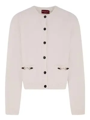 Gucci Wool And Cashmere Cardigan With Metal Horsebit Detail - Multicolor