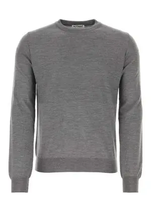 JIL SANDER Grey Wool Sweater - Gray