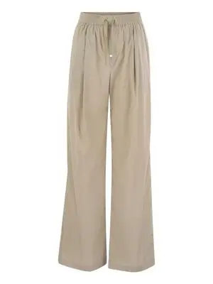 Herno Stretch Nylon Wide Leg Trousers - Cream