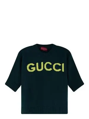 GUCCI GUCCI Wool Sweater With Frontal Logo Embroidery