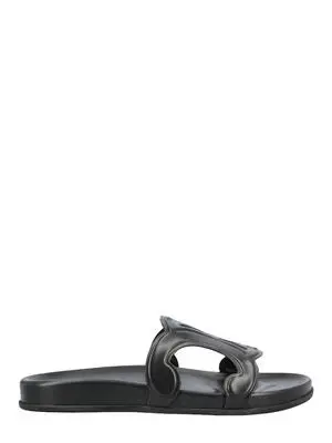 Celine Triomphe Suede Leather Slides - Multicolor
