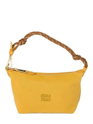 Miu Miu Embroidered Logo Top Zip Tote Bag With Wristlet - Multicolor
