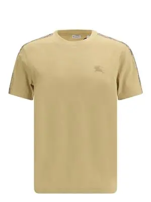 Burberry Burberry Men T-Shirt With Check Trims Cream