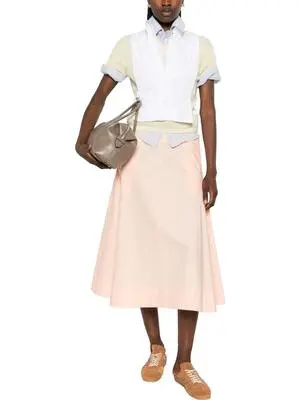 Miu Miu White Cotton Shirt With Embroidered Logo - Multicolor