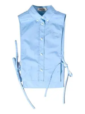 Miu Miu Miu Miu Cotton Shirt With Tie Detail Multicolor